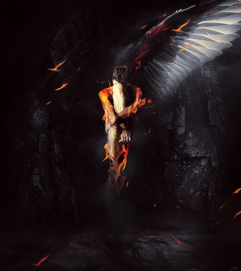 Design a One-Winged Fallen Angel Scene in Photoshop - PSD Vault