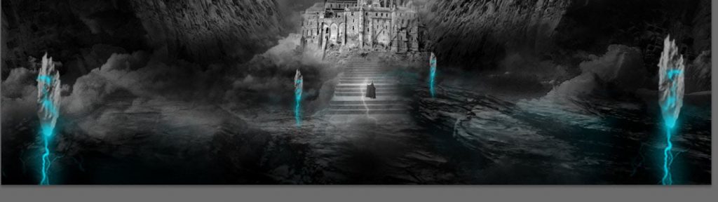 Create Wizard Summoning Lightning Magic Scene in Photoshop - PSD Vault